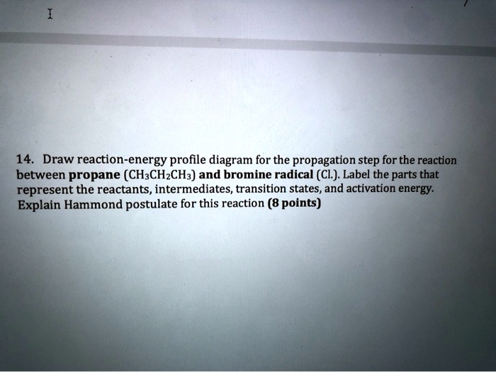14 draw reaction energy profile diagram for the propagation step for ...