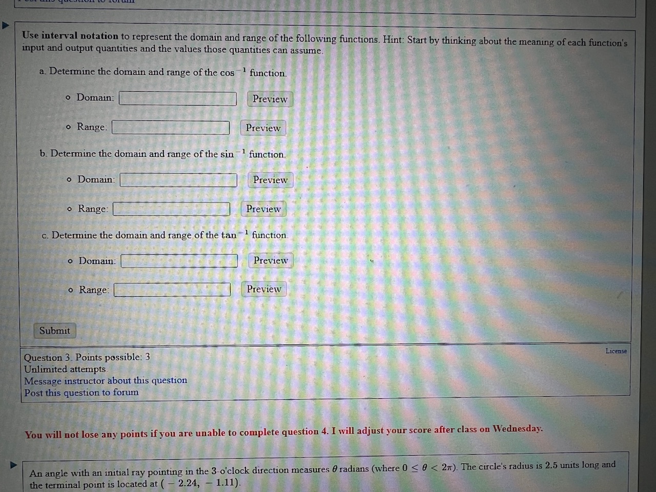 Use interval notation to represent the domain and range of the following functions. Hint: Start ...