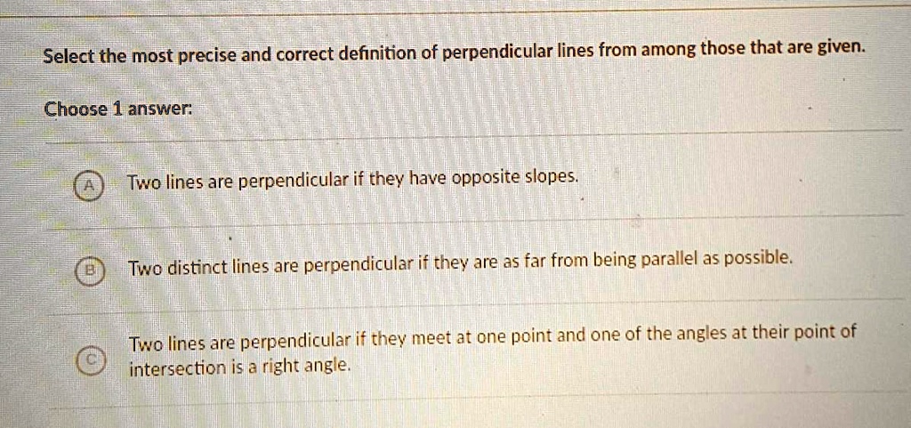 please help select the most precise and correct definition of ...