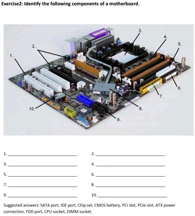 exercise2 identify the following components of a motherboard suggested ...