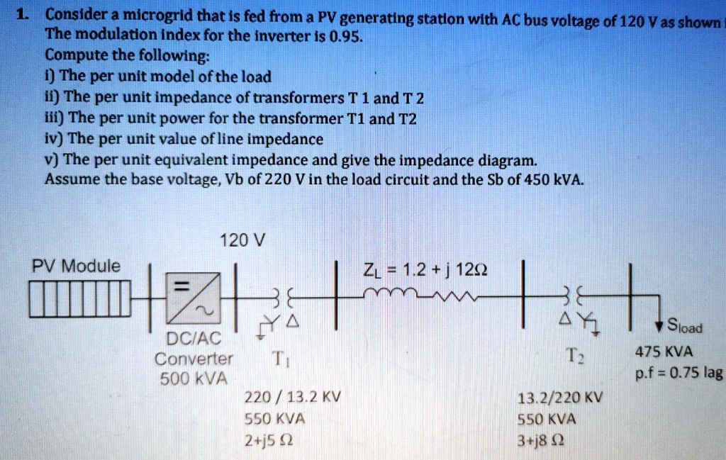 SOLVED: Consider a microgrid that is fed from a PV generating station ...