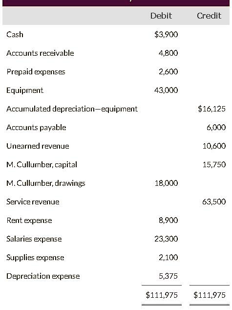 SOLVED: Prepare a statement of owner's equity and a classified balance ...