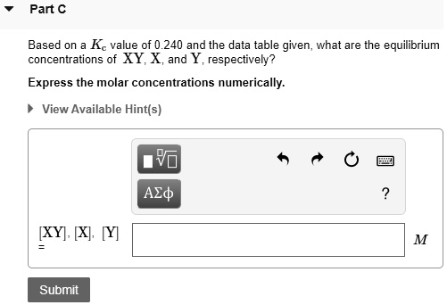 SOLVED: Based on the Kc value of 0.240 and the given data table, what ... SOLVED: Based on the Kc value of 0.240 and the given data table, what ...
