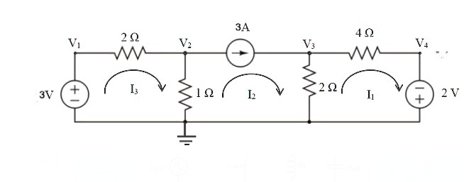 SOLVED: a) a) In the circuit given in figure 1, calculate either the node voltages V1 V2 V3 and ...