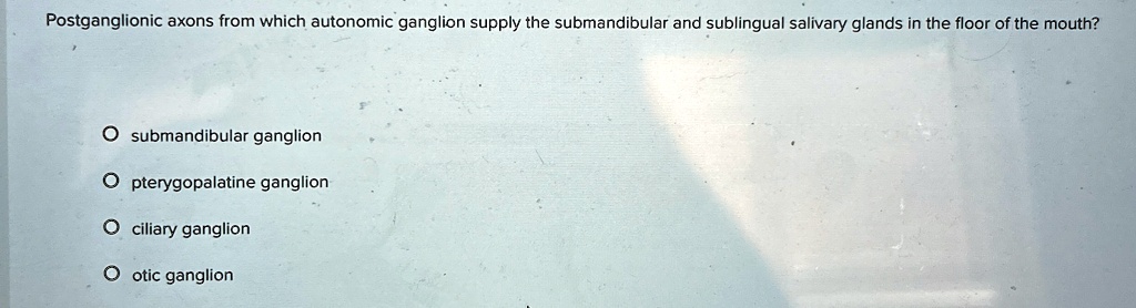 postganglionic axons from which autonomic ganglion supply the ...