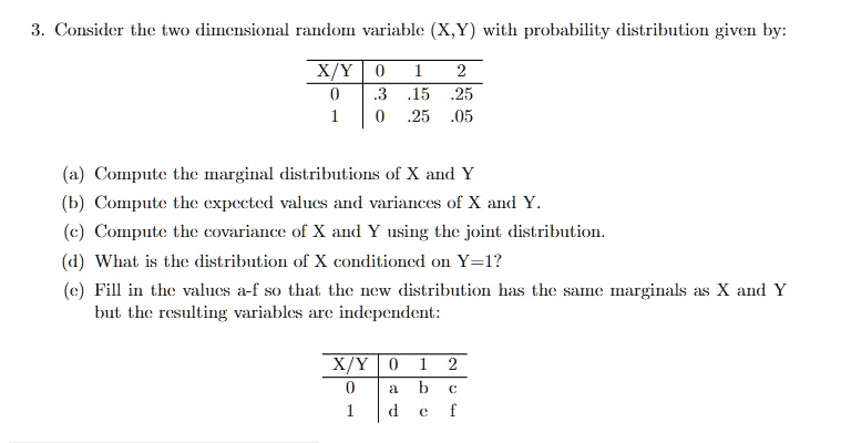 Solved 3 Consider The Two Dimensional Random Variable X Y With