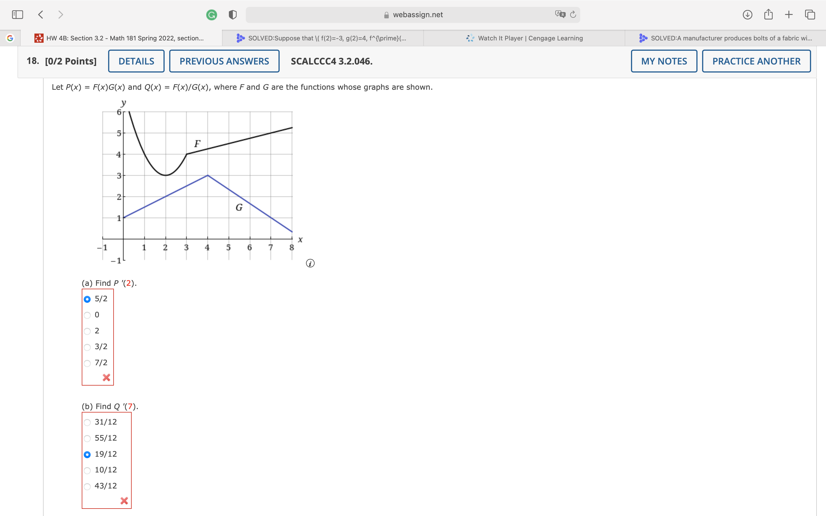SOLVED:Let \( P(x)=F(x) G(x) \) and \( Q(x)=F(x) / G(x) \), where \( F ...