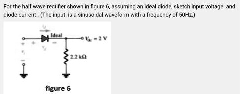 SOLVED: For the half-wave rectifier shown in Figure 6, assuming an ...
