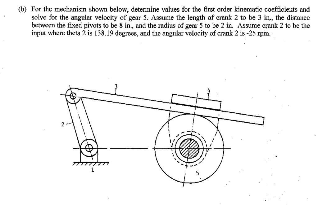 (b) For the mechanism shown below, determine values for the first order ...