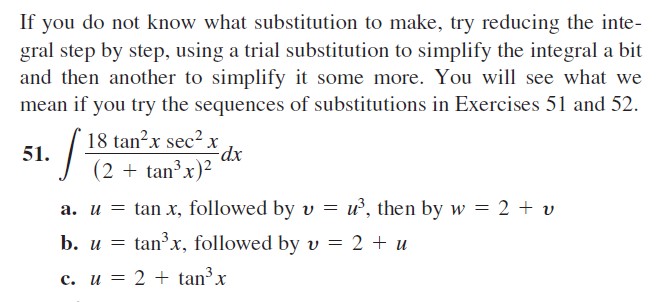 SOLVED: If you do not know what substitution to make, try reducing the ...