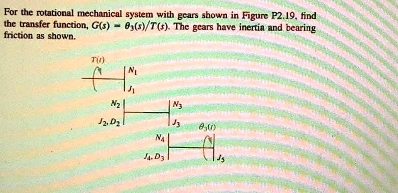 For the rotational mechanical system with gears shown in Figure P2.19 ...