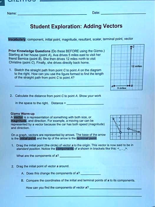 Name: Date: Student Exploration: Adding Vectors Vocabulary: component ...