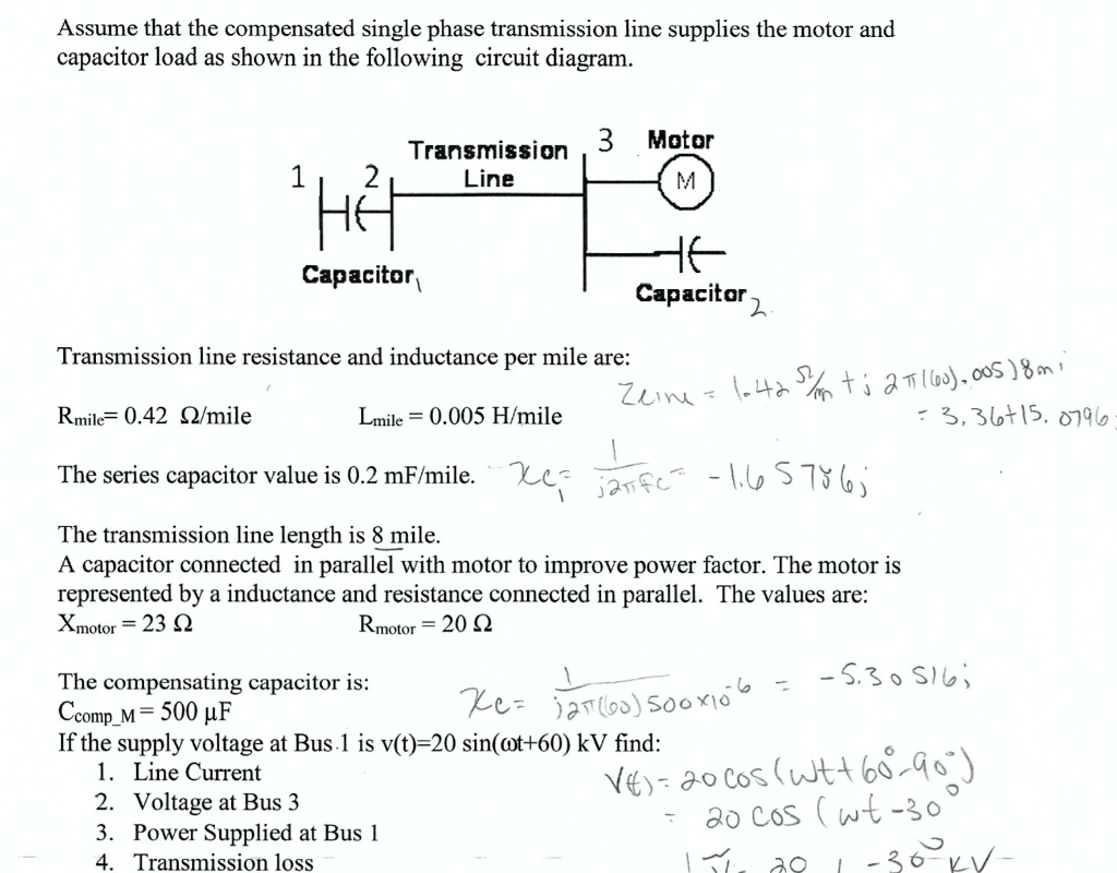 assume that the compensated single phase transmission line supplies the ...