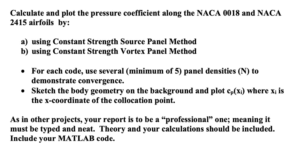 SOLVED: Calculate and plot the pressure coefficient along the NACA 0018 ...
