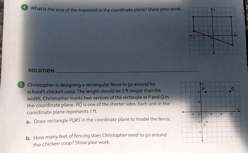 What is the area of the trapezoid in the coordinate plane...