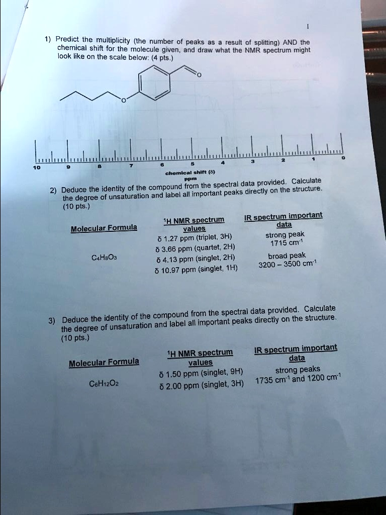 predict the multiplicity the number of peaks as result of splitting and ...