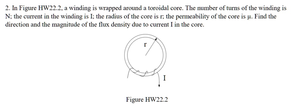 2. In Figure HW22.2, a winding is wrapped around a toroidal core. The ...