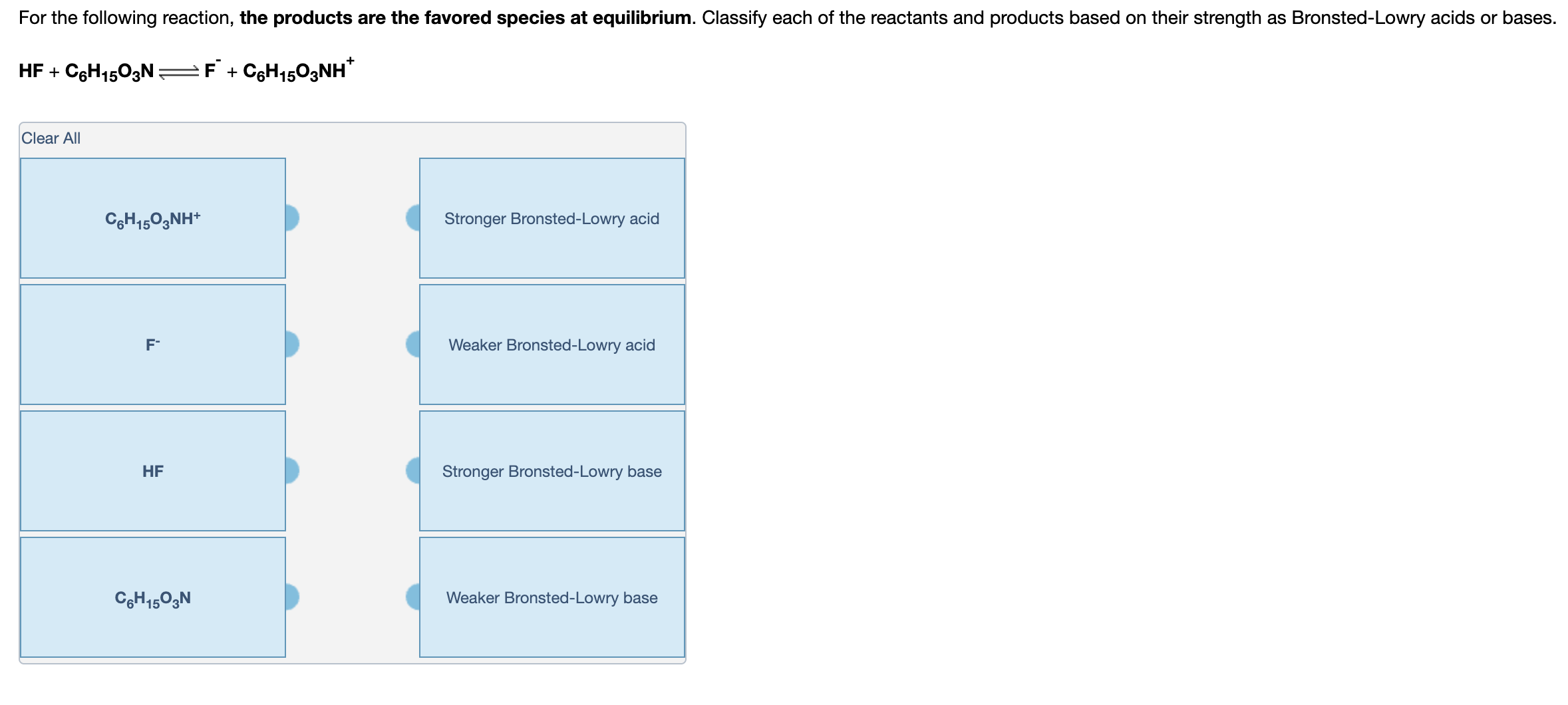 SOLVED: For the following reaction, the products are the favored species at equilibrium ...