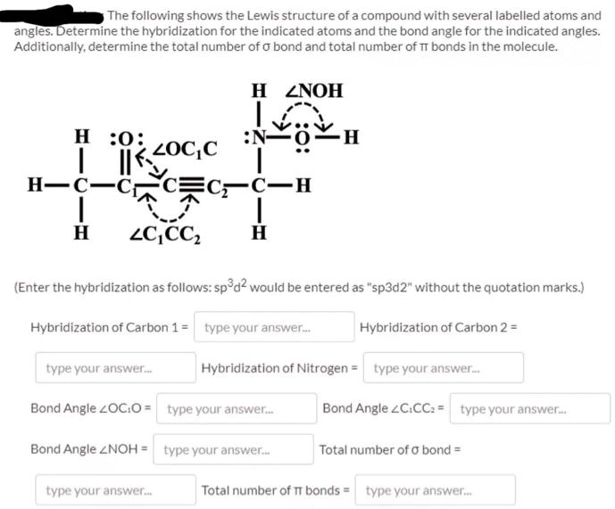 SOLVED: The following shows the Lewis structure of a compound with ...