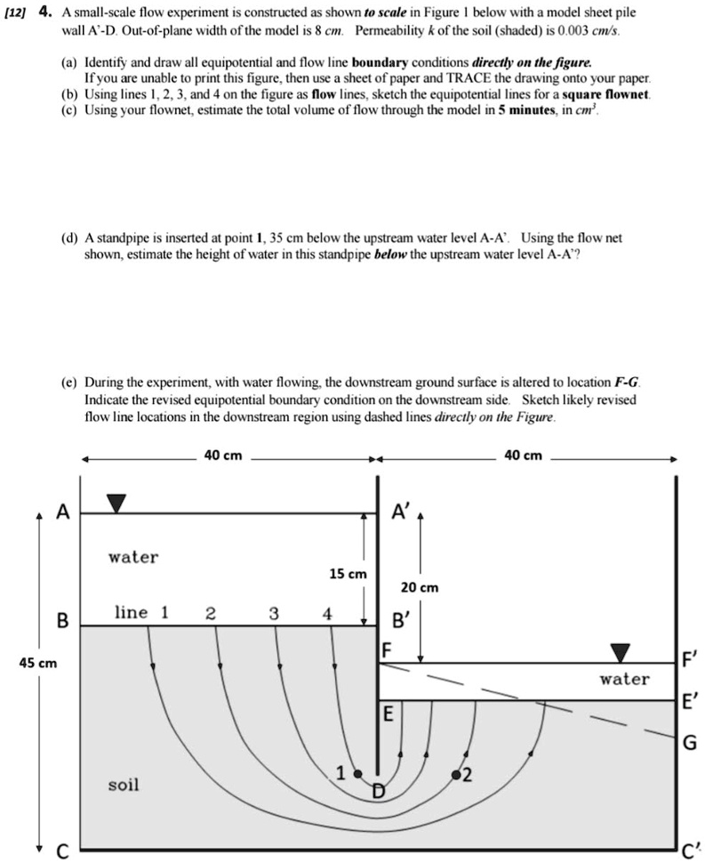 please answer 12 a small scale tlow experiment is constructed as shown ...