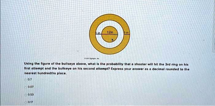 SOLVED: Using the figure of the bullseye above, what is the probability ...