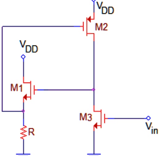V DD M1 R M2 M3 V in V DD