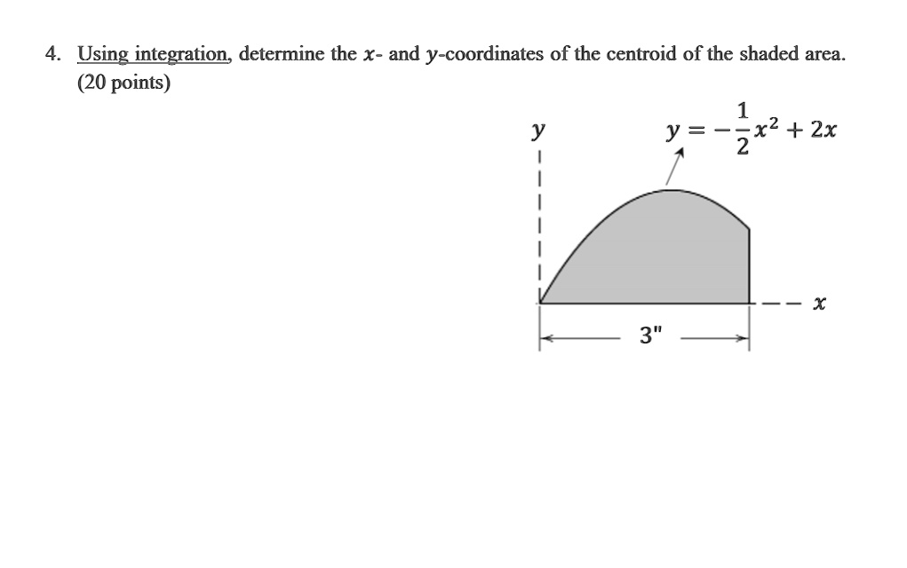 4. Using integration, determine the x- and y-coordinates of the ...