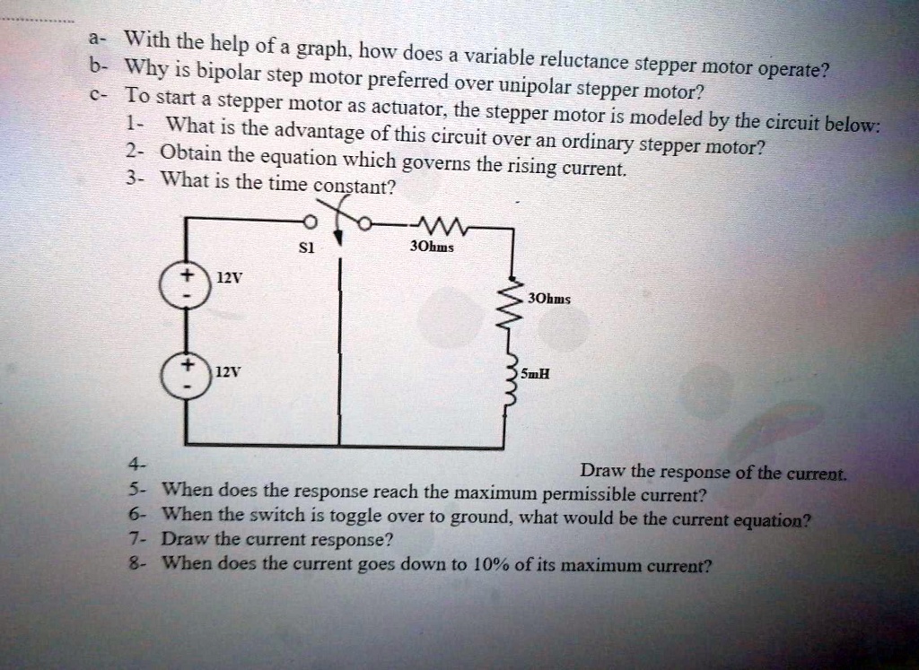 a- With the help of a graph, how does a variable reluctance stepper ...