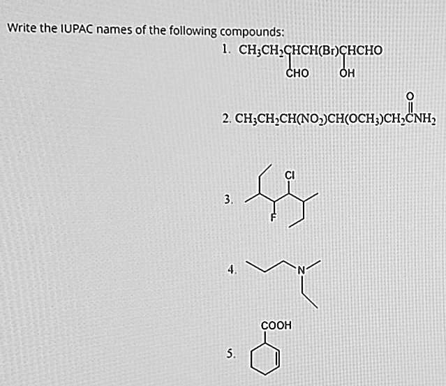 SOLVED: Write the IUPAC names of the following compounds: CH3CH2CH(Br ...