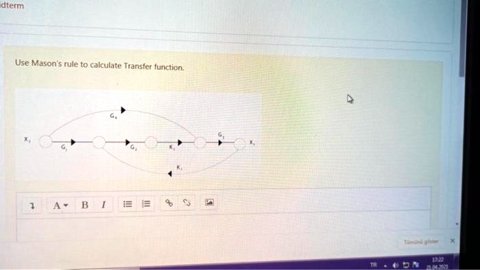 SOLVED: Use Mason's rule to calculate the transfer function.