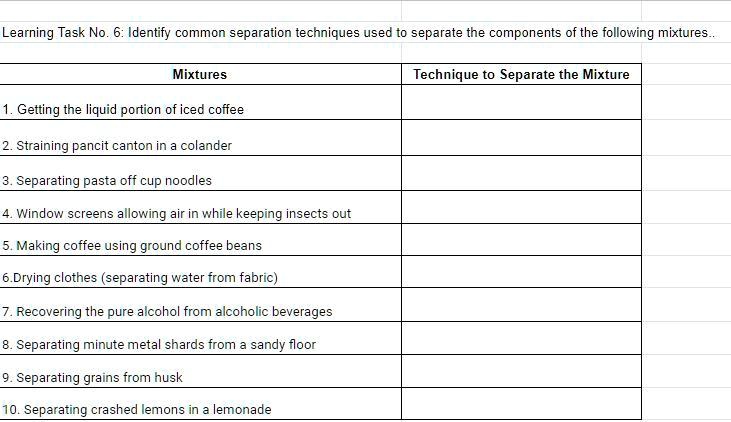 SOLVED: 'help me here please can you answer it all? Learning Task No. 6: Identify common ...