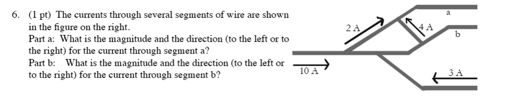 SOLVED: The currents through several segments of wire are shown in the figure on the right. Part ...