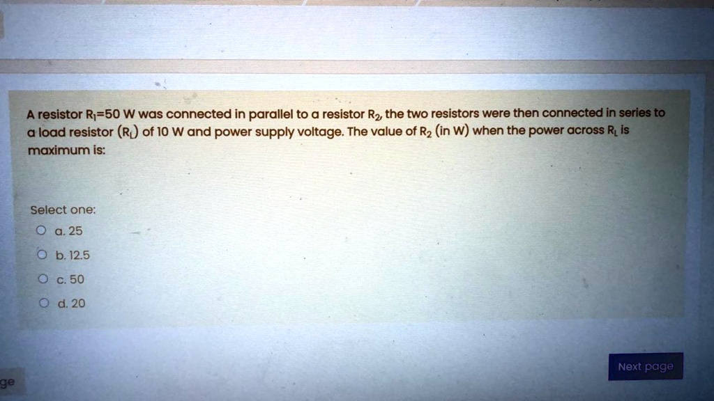 a resistor rp50 w was connected in parallel to resistor rz the two ...