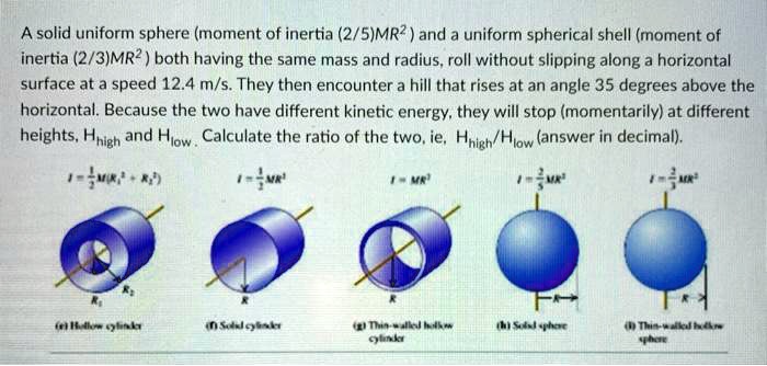 a solid uniform sphere moment of inertia 25mr and uniform spherical ...