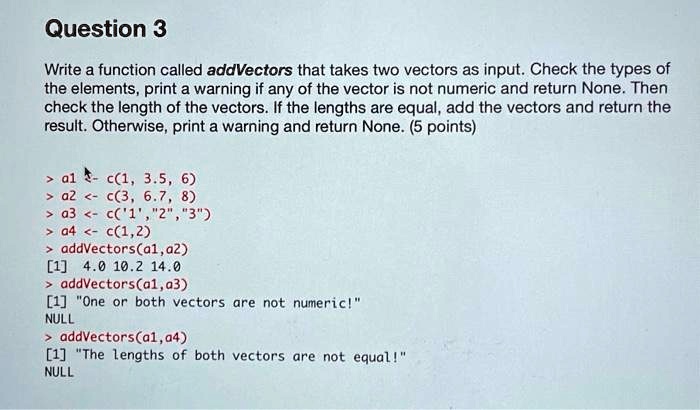 Solved Write The Code In R Question 3 Write A Function Called 6363