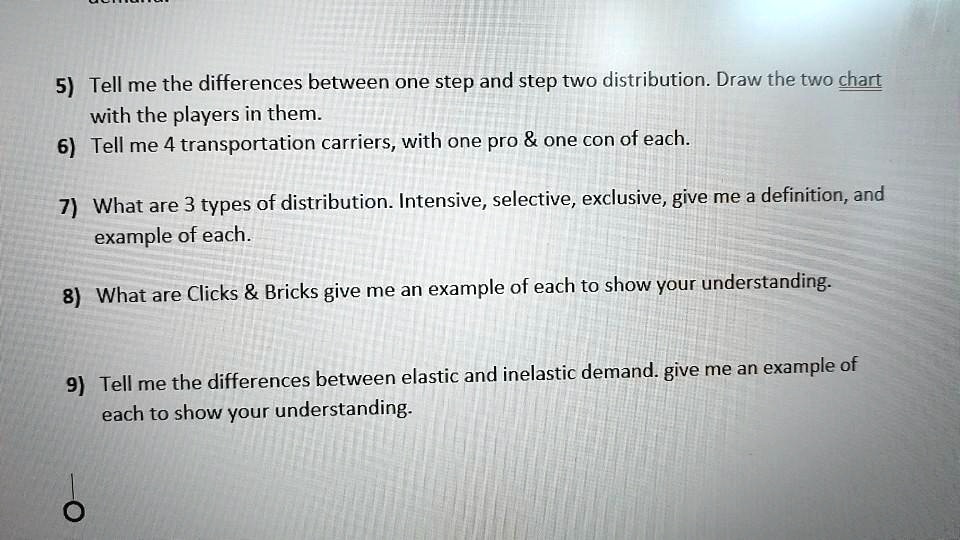5 tell me the differences between one step and step two distribution ...