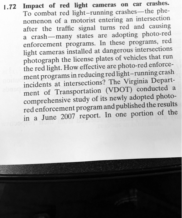 1.72 Impact of red light cameras on car crashes. To combat red light-running crashes—the ...