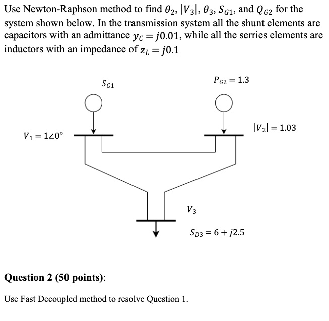 SOLVED: Don't use the Newton-Raphson method, use Fast Decoupled. Use ... SOLVED: Don't use the Newton-Raphson method, use Fast Decoupled. Use ...