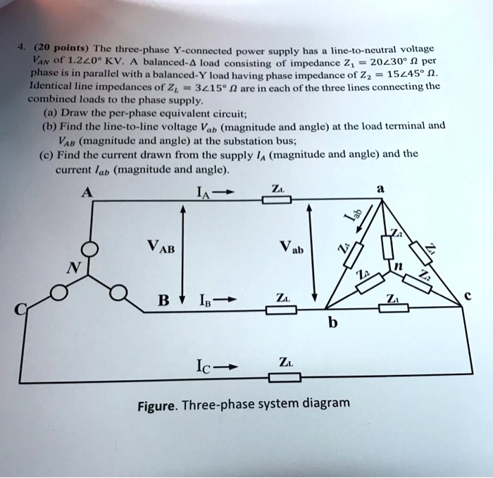 VIDEO solution: Combined loads to the phase supply. (a) Draw the per ...