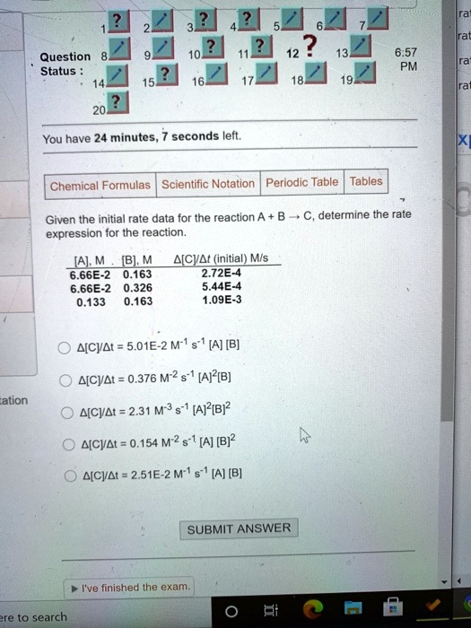 question status 657 pm you have 24 minutes seconds left scientific ...