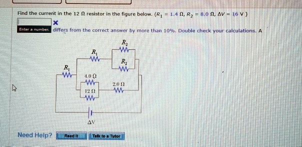 SOLVED: Find the current in the 12-ohm resistor in the figure below. X differs from the correct ...