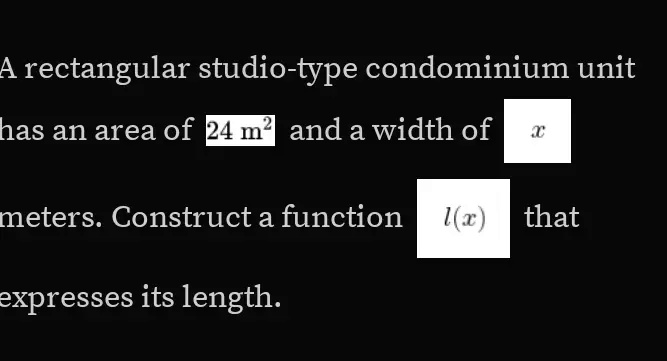 SOLVED: A rectangular studio-type condominium unit has an area of 24 ...