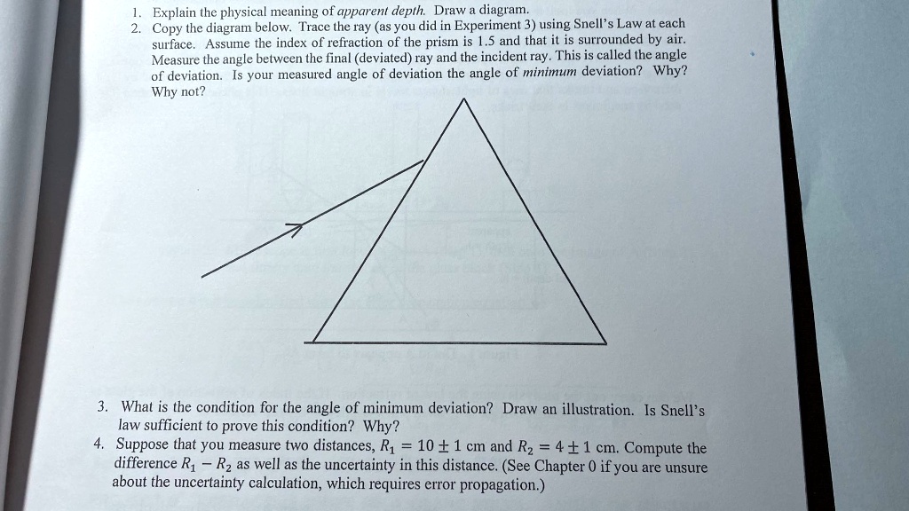 SOLVED: Explain the physical meaning of apparent depth: Draw diagram ...