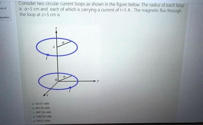 SOLVED: Consider two circular current loops as shown in the figure below. The radius of each ...