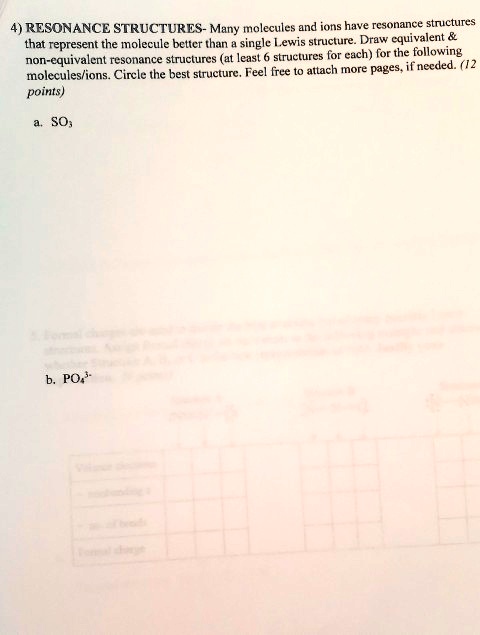 resonance structures many molecules and ions have resonance structures that represent the ...