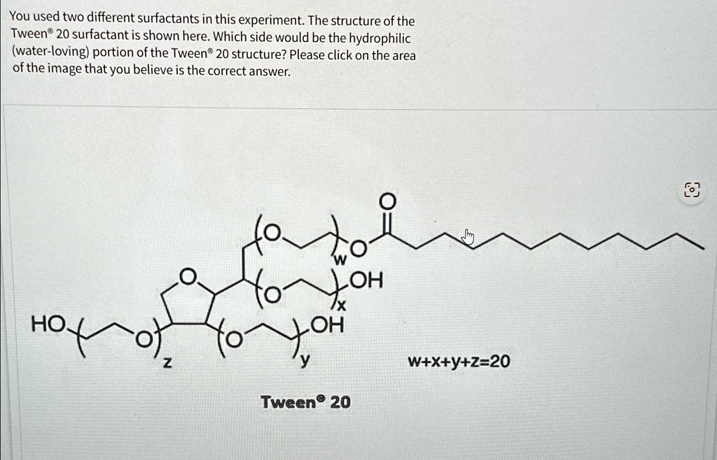 You used two different surfactants in this experiment. The structure of ...