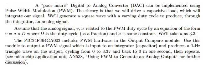 SOLVED: A poor man's Digital to Analog Converter (DAC) can be implemented using Pulse Width ...