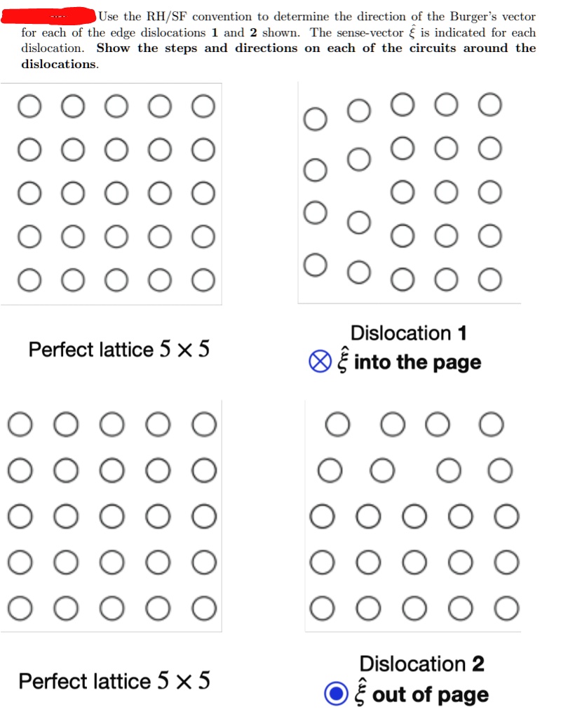 use the rhsf convention to determine the direction of the burger vector ...