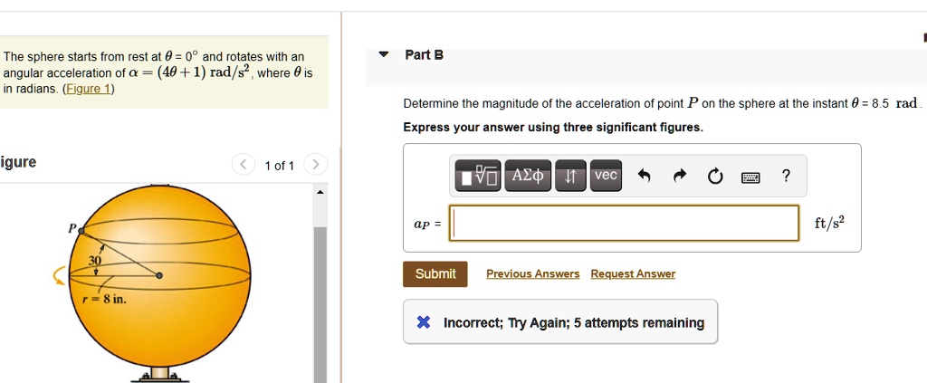 SOLVED: The sphere starts from rest at Î¸ = 0Â° and rotates with an ...