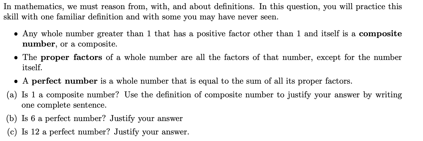 SOLVED: In mathematics, we must reason from, with, and about ...